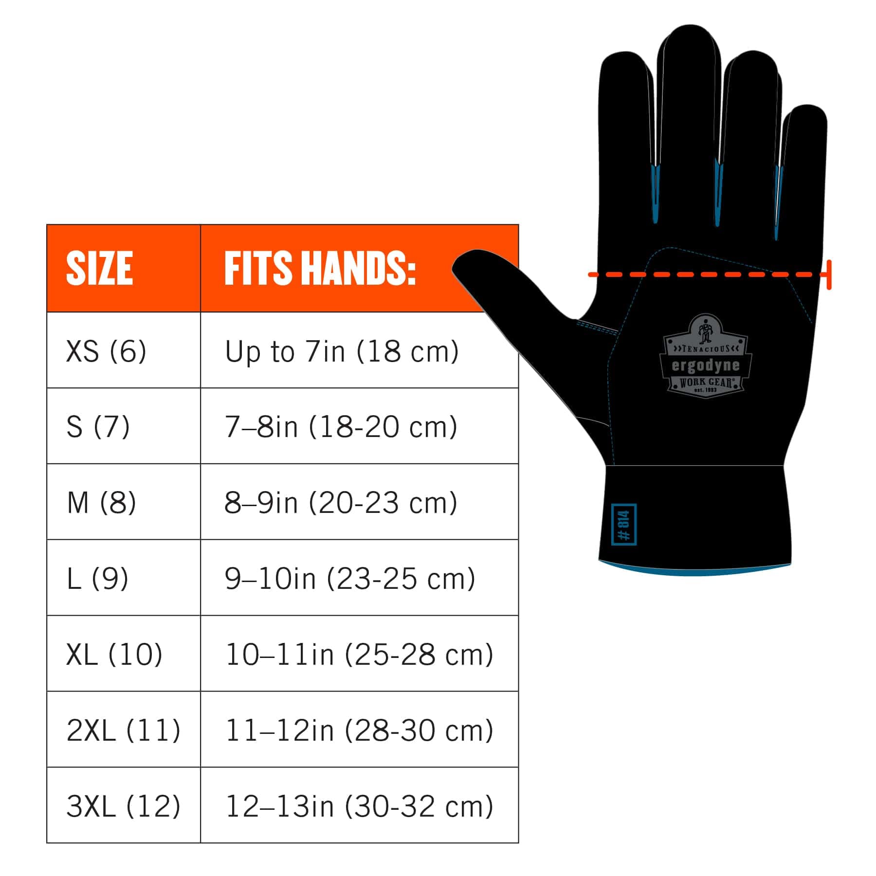 Ergodyne unisex adult Reinforced Thermal Waterproof Winter Work Gloves, Black, Large Pack of 1 US