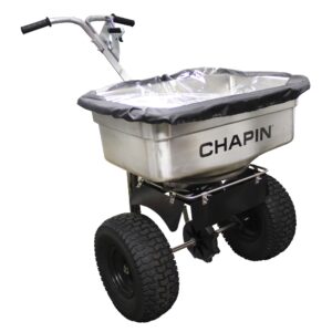 chapin international chapin 82500 100-pound stainless steel professional salt spreader, silver