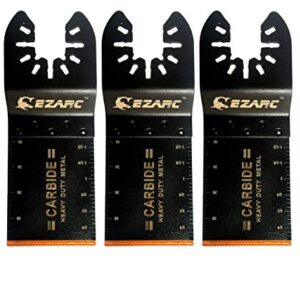 EZARC Oscillating Saw Blades, Carbide Multitool Blades Heary Duty for Hard Material, Metal, Nails. Bolts. Screws, 3-Pack