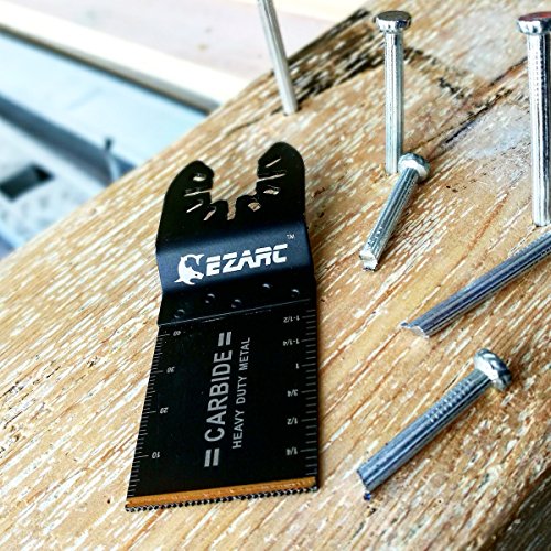 EZARC Oscillating Saw Blades, Carbide Multitool Blades Heary Duty for Hard Material, Metal, Nails. Bolts. Screws, 3-Pack