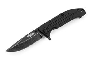 kuuma camco manufacturing 51912 knife, 6-1/2" folding, 3-5/8" closed, spring assist, black,one size