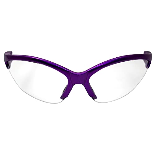 Global Vision Cougar Safety Glasses Nurses Dental Assistant Glasses Shooting Glasses for Women Men Clear Lens (Purple)