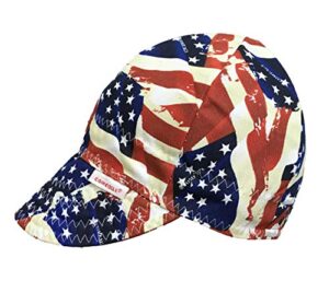 comeaux caps reversible welding cap stars & stripes size 7-1/4