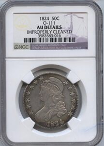 1824 capped bust half dollar au details ngc #3583583-016