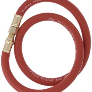 Milton 2760-3LH Air Leader Hose, 3/8" x 3 ft. Rubber Hose - 1/4" NPT Brass Ends - 300 Max PSI