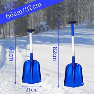 MQUMSA Portable Colorful Telescopic Aluminum Car Adjustable Extended Edition Snow Shovel (Blue + Silver)