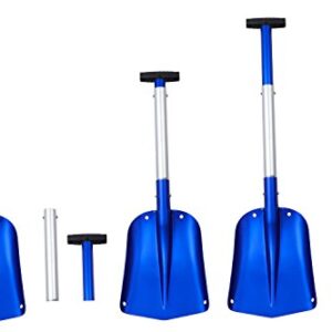 MQUMSA Portable Colorful Telescopic Aluminum Car Adjustable Extended Edition Snow Shovel (Blue + Silver)