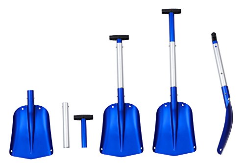 MQUMSA Portable Colorful Telescopic Aluminum Car Adjustable Extended Edition Snow Shovel (Blue + Silver)