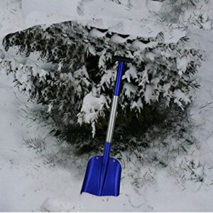 MQUMSA Portable Colorful Telescopic Aluminum Car Adjustable Extended Edition Snow Shovel (Blue + Silver)