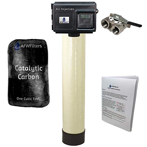 AFWFilters Air Injection Gold 10 with Fleck 2510SXT and 1" Bypass - AIG10-25SXT - For Iron Hydrogen Sulfide Rotten Egg Odor Manganese