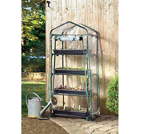 ShelterLogic 23" x 17" x 57" GrowIT 4-Tier Mini Grow House Outdoor or Backyard Easy Assembly Portable Greenhouse, Translucent