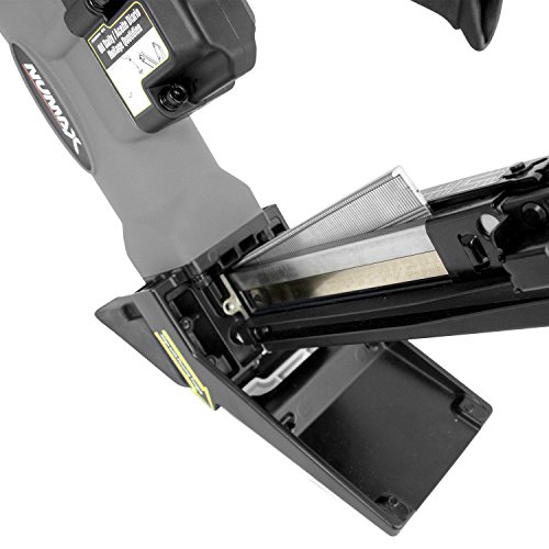 NuMax S50LSDH Pneumatic 2-in-1 15.5-Gauge and 16-Gauge 2" Dual Handle Flooring Nailer and Stapler, Grey and Black