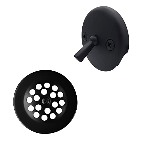 Westbrass R92-62 3-1/8" Trip Lever Tub Trim Set with 2-Hole Overflow Faceplate, Matte Black