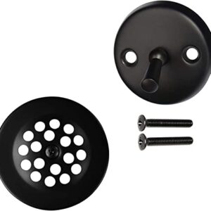 Westbrass R92-62 3-1/8" Trip Lever Tub Trim Set with 2-Hole Overflow Faceplate, Matte Black