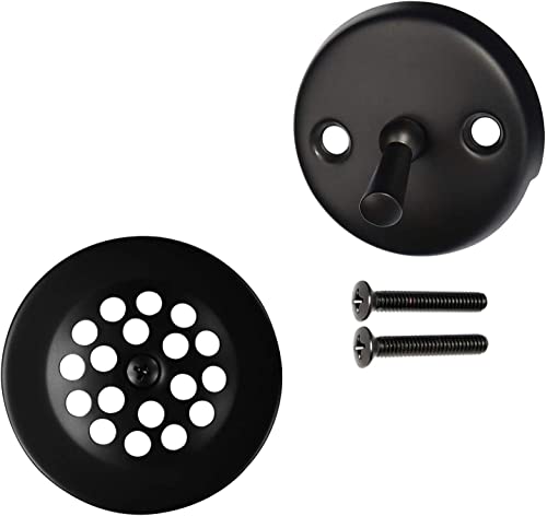 Westbrass R92-62 3-1/8" Trip Lever Tub Trim Set with 2-Hole Overflow Faceplate, Matte Black