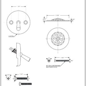 Westbrass R92-62 3-1/8" Trip Lever Tub Trim Set with 2-Hole Overflow Faceplate, Matte Black