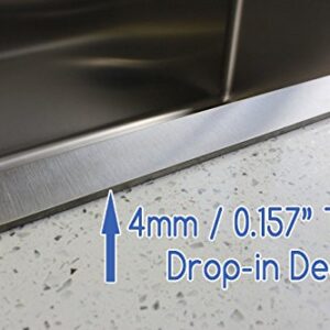 33 Inch Drop In Topmount Stainless Steel Kitchen Sink Package 16 Gauge Double 60/40 Bowl Basin w/ 9 Gauge Deck - Complete Sink Pack