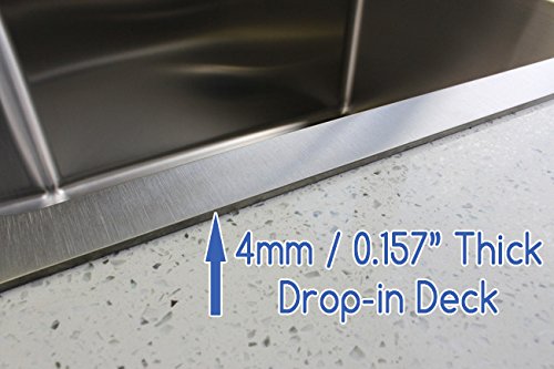 33 Inch Drop In Topmount Stainless Steel Kitchen Sink Package 16 Gauge Double 60/40 Bowl Basin w/ 9 Gauge Deck - Complete Sink Pack