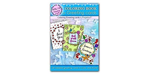 Coloring book of greeting cards: 24 handmade foldable cards to color | Premium Handmade Paperback Spiral Bound Coloring Book | Art and Sip Party, DIY Kit, Party favor | Easy & fun drawings to color