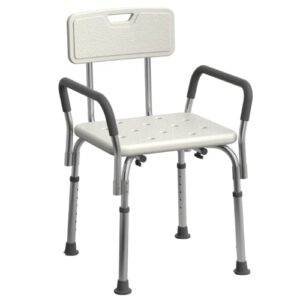 medline shower chair seat with padded armrests and back heavy duty shower chair for bathtub slip resistant shower seat with adjustable height shower chair for inside shower with 350 lb capacity