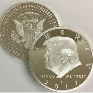 2017 President Donald Trump Inaugural Silver EAGLE Commemorative Novelty Coin 38mm. 45th President of the United States of America CERTIFICATE OF AUTHENTICITY