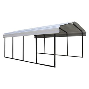 arrow 12' x 20' x 7' 29-gauge carport with galvanized steel roof panels