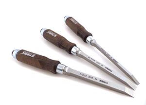 narex czech steel 3 piece set 6 mm, 10 mm, and 12 mm mortise chisels by narex