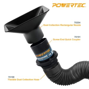 POWERTEC 70204 Dust Collection Rectangular Hood Nozzle for 2-1/2” Dust Collection Hose Fittings