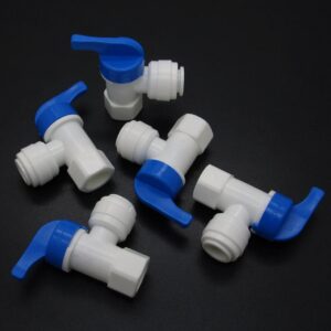 5 PCS Elbow 1/4¡± Female x 3/8" Tank Ball Valve Quick Connect Aquarium RO Water Connector