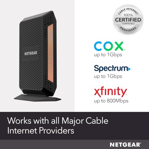 NETGEAR Nighthawk Multi-Gig Cable Modem (CM1100) - Compatible With All Cable Providers Incl. Xfinity, Spectrum, Cox - For Cable Plans Up To 2Gbps – 2 x 1G Ethernet Ports - DOCSIS 3.1