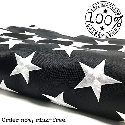 Thin Blue Line Flag: 3x5 ft with Embroidered Stars - Sewn Stripes - Brass Grommets - UV Protection - Black White and Blue American Police Flag Honoring Law Enforcement Officers