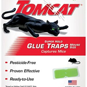 Tomcat Super Hold Glue Traps Mouse Size - Also Use for Cockroaches, Scorpions, Spiders, 4 Count (Pack of 12)