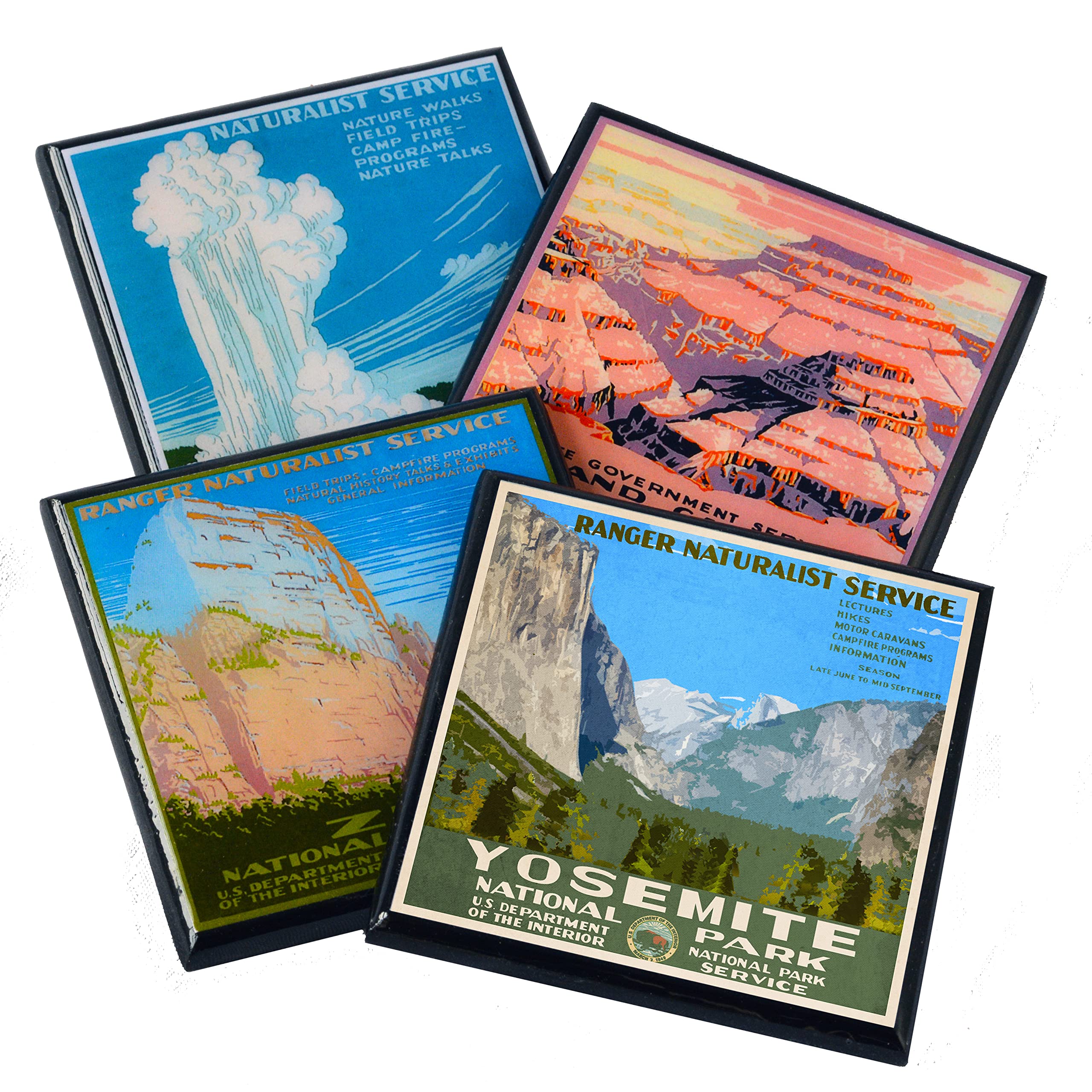 Vintage National Park WPA Poster Coaster Set