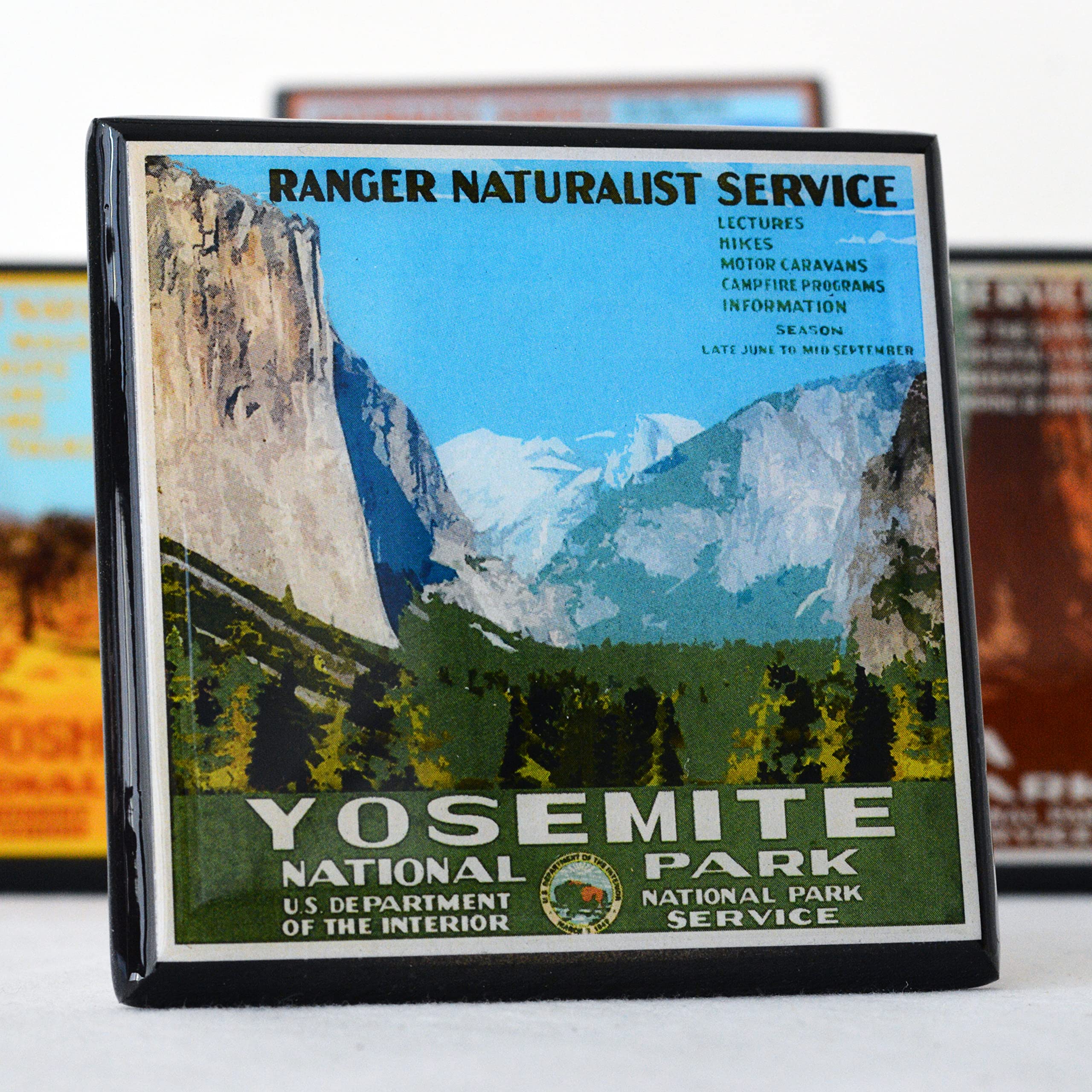 Vintage National Park WPA Poster Coaster Set