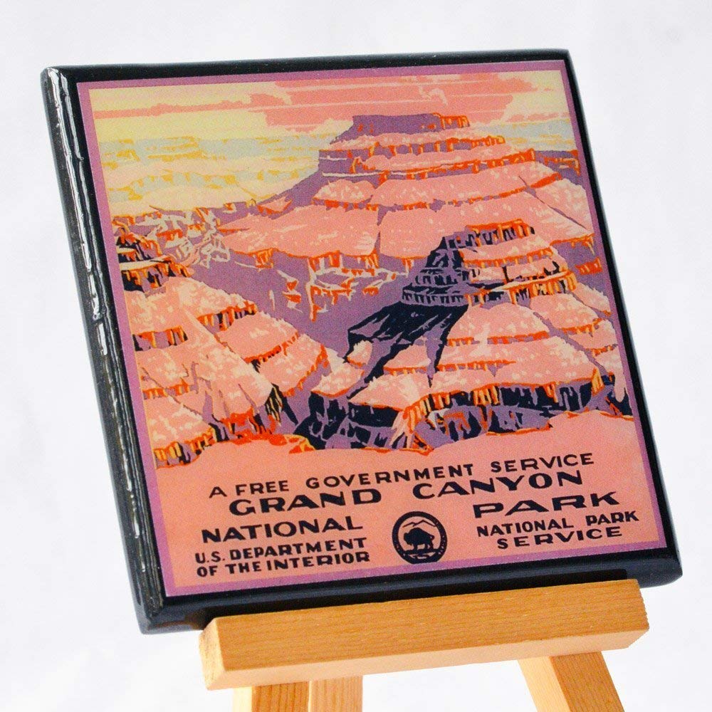 Vintage National Park WPA Poster Coaster Set