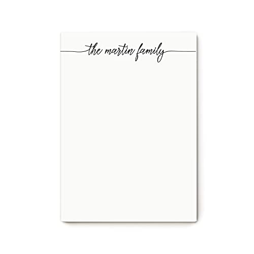 Professional Personalized Notepads - Small Notepad 5x7 w/ 50 Printed Sheets – Personalized Stationery w/Custom Size, & More - Classy Desk Supplies – Customizable up to 8x10” - Flowing Script Notepad