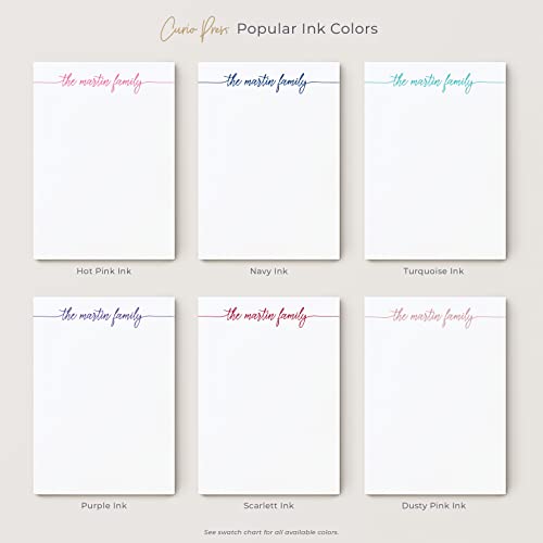 Professional Personalized Notepads - Small Notepad 5x7 w/ 50 Printed Sheets – Personalized Stationery w/Custom Size, & More - Classy Desk Supplies – Customizable up to 8x10” - Flowing Script Notepad