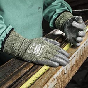 IRONCAT 6100 Metal Tamer TIG Welding Gloves - [1 Pair] Medium, Material Used>, Fire Resistant Silicone Coated Palm Knit. Welder Safety Wear