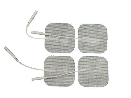 Therapist’s Choice 40 Electrode Pads Per Pack, Medical Grade for TENS and EMS Units Electrodes. 2"x2" Square, White Cloth Topping,100% Satisfaction Guarantee