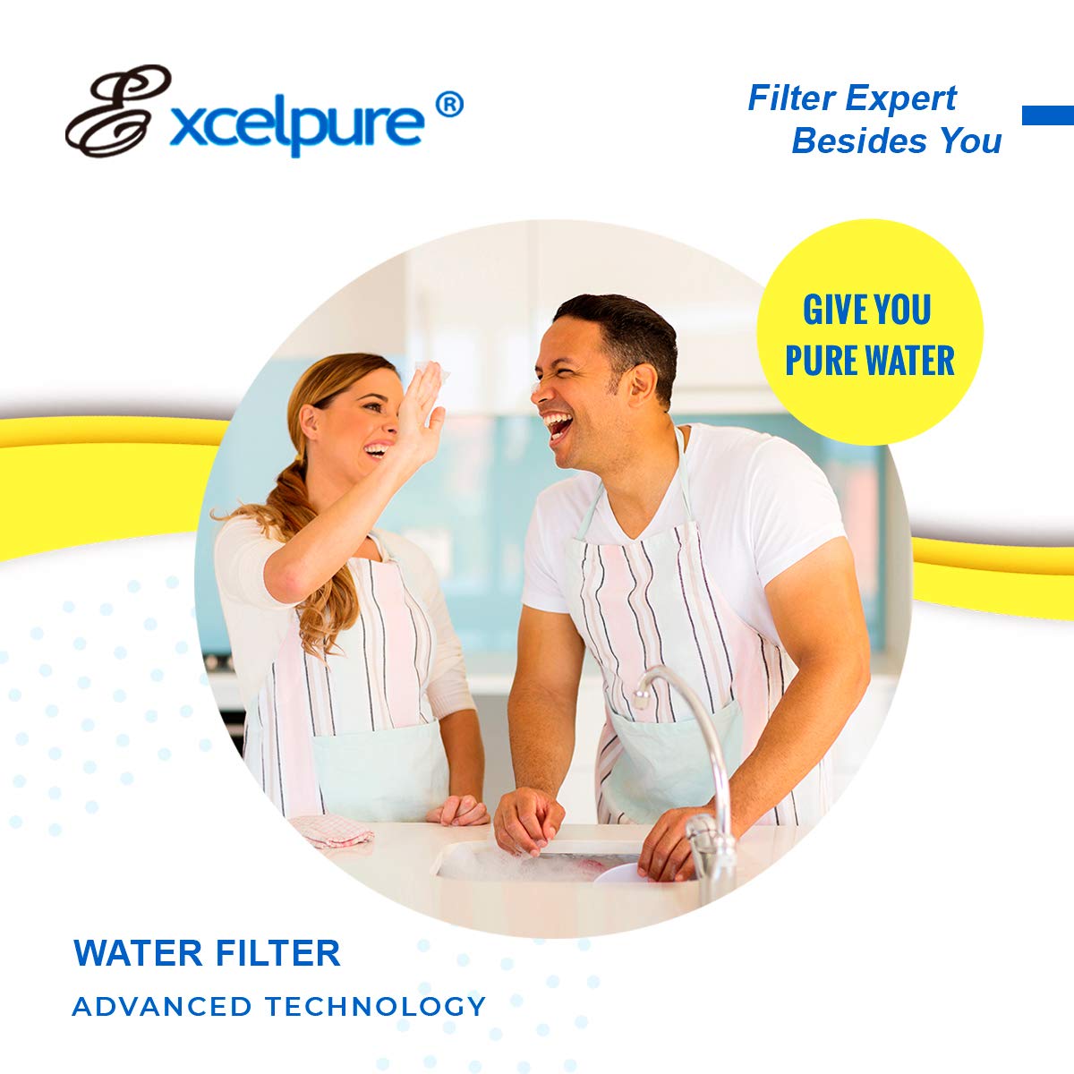 EXCELPURE Whole house Sediment Water Filter 10" x 4.5" (5 micron）Compatible with Culligan RFC-BBSA , WFHD13001B, GXWH35F, GXWH30C, 3M Aqua-Pure AP817,Whirlpool WHKF-GD25BB (2 PACK)