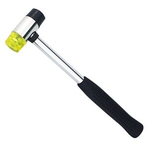 ogrmar 25mm dual head plastic and rubber hammer metal mallet for jewelers (black)