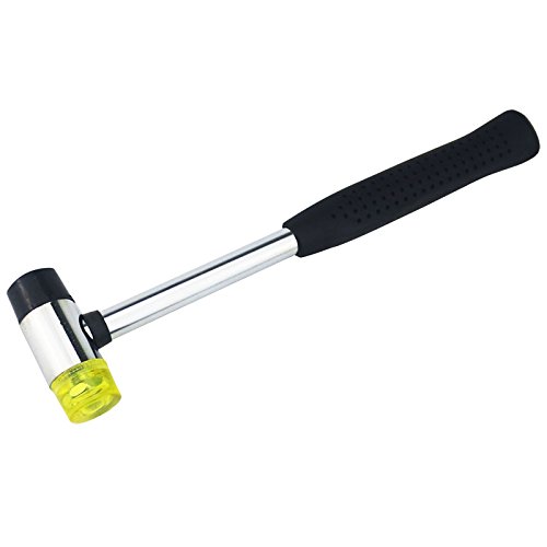 Ogrmar 25MM Dual Head Plastic And Rubber Hammer Metal Mallet For Jewelers (Black)