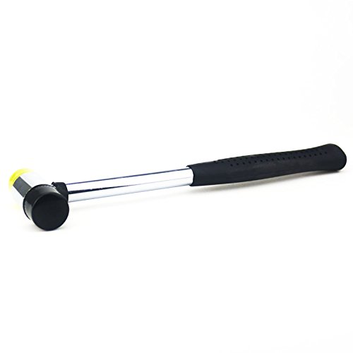 Ogrmar 25MM Dual Head Plastic And Rubber Hammer Metal Mallet For Jewelers (Black)