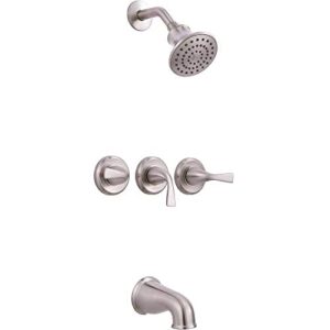 premier 3552595 sanibel three-handle tub & shower faucet, brushed nickel, 7.48" x 7.48" x 7.48"