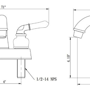 Dura Faucet DF-PL620C-SN RV Bathroom Sink Faucet - Smooth Turning 2-Lever (Brushed Satin Nickel)