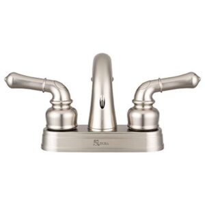 Dura Faucet DF-PL620C-SN RV Bathroom Sink Faucet - Smooth Turning 2-Lever (Brushed Satin Nickel)