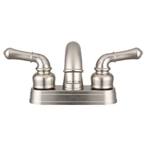 Dura Faucet DF-PL620C-SN RV Bathroom Sink Faucet - Smooth Turning 2-Lever (Brushed Satin Nickel)