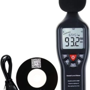 Decibel Meter Data Logger Professional Sound Level Meter High Accuracy Noise Meter with 30dB to130dB Measuring Range& Data Record Function for Classroom, Workshop, Home, etc.