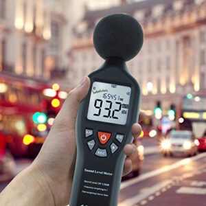 Decibel Meter Data Logger Professional Sound Level Meter High Accuracy Noise Meter with 30dB to130dB Measuring Range& Data Record Function for Classroom, Workshop, Home, etc.