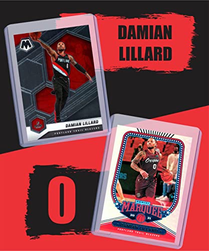 Damian Lillard (5) Assorted Basketball Cards Bundle - Portland Trailblazers Trading Cards - # 2